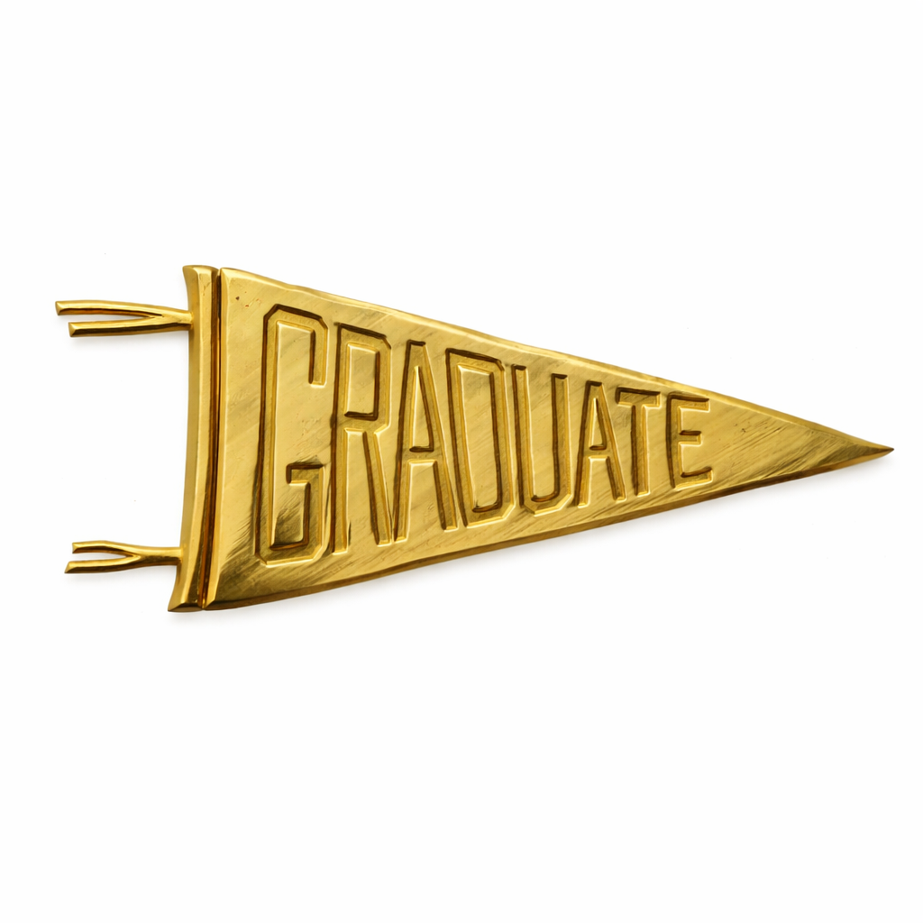 Custom The Graduate Matte Gold Pennant Pin – Stock Mfg.