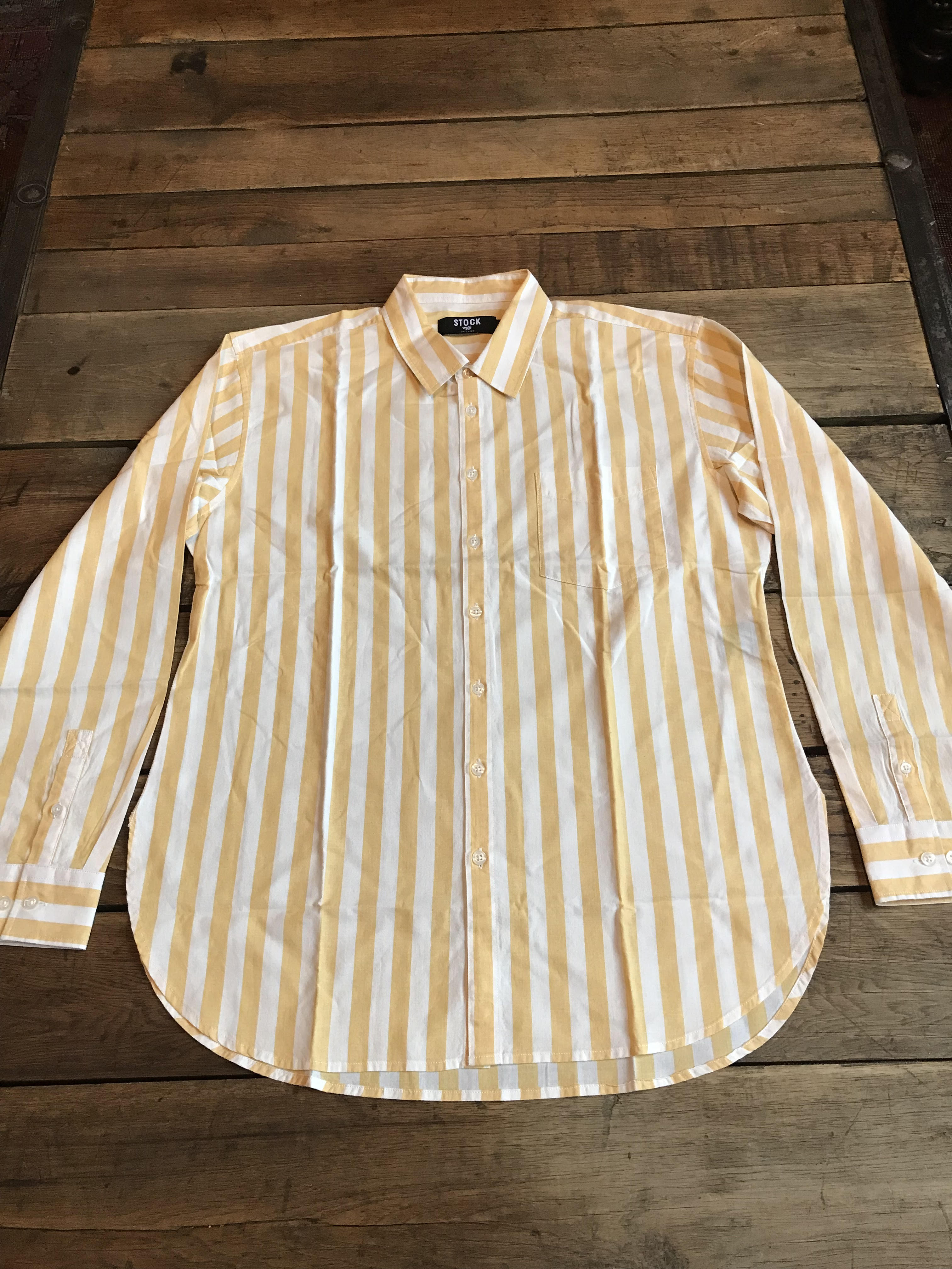 Men's Goldenrod Wide-Striped Shirt - Light and Breezy | Stock Mfg ...