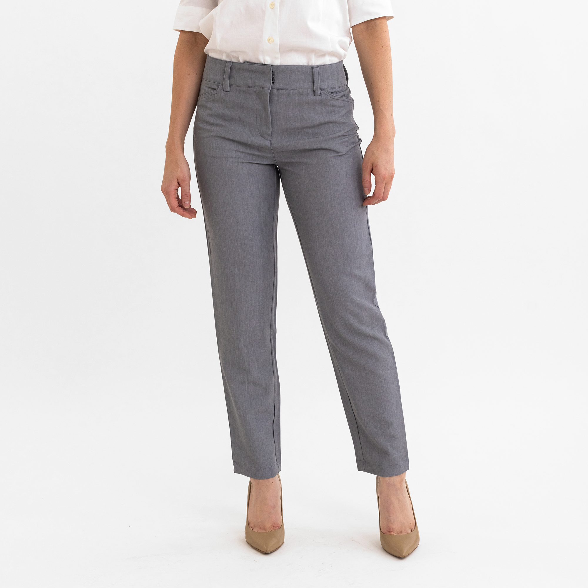 Women's Heather Gray Stretch Trouser – Stock Mfg.